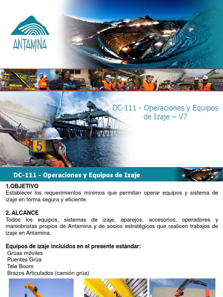 DC111 Operaciones y Equipos de Izaje PRESENTACION R1 | PDF | Grúa ...