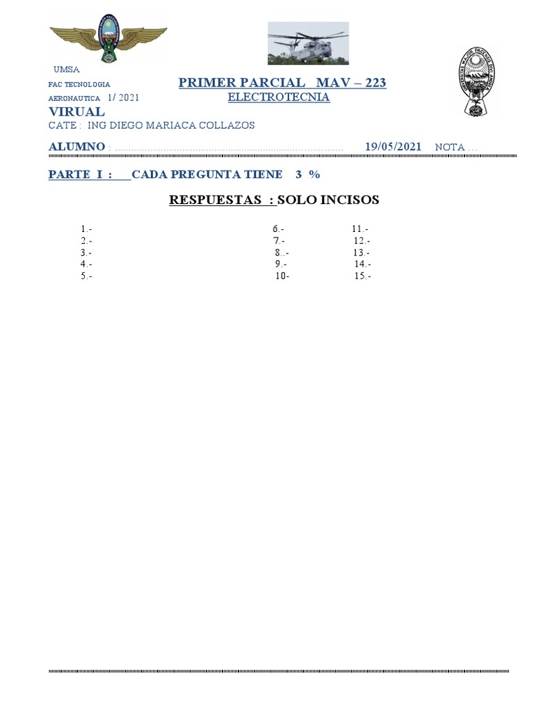 Mav 223 Modelo Respuestas Teoricas | PDF
