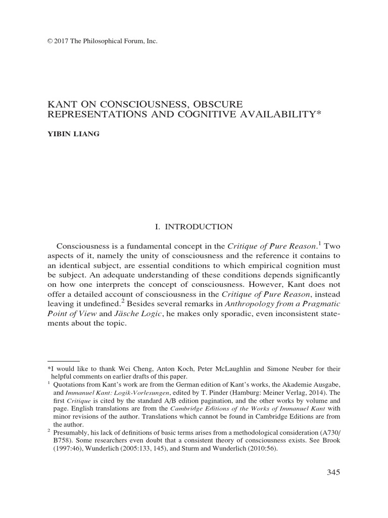 Kant's Dual Aspects of Consciousness | PDF | Consciousness | Immanuel Kant