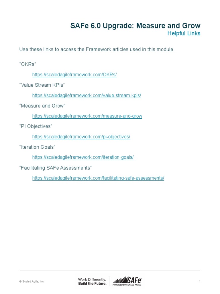 SAFe 6.0: Measure and Grow Insights | PDF | Business | Technology ...