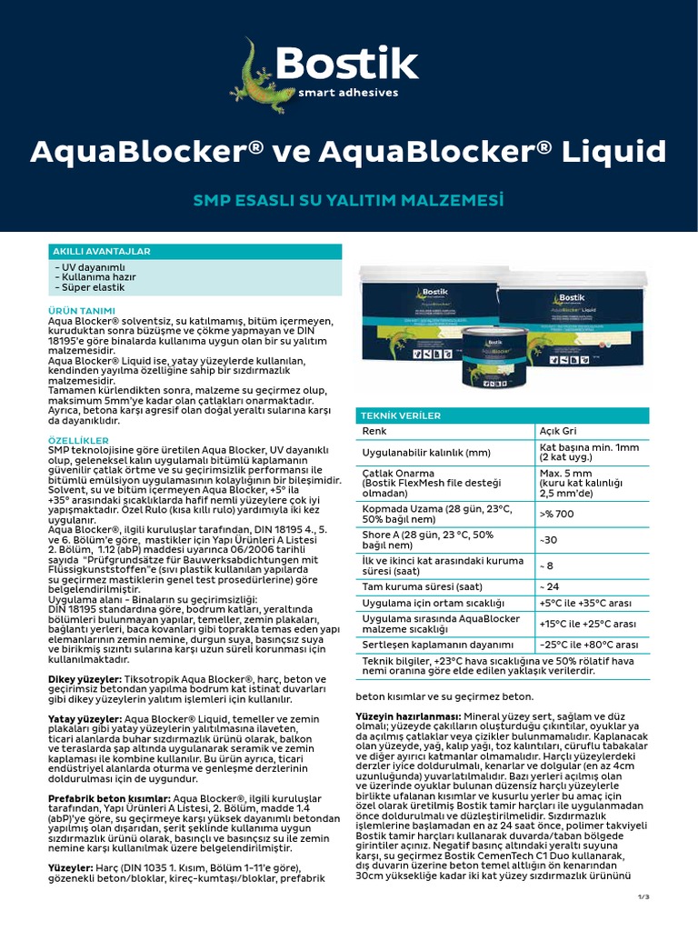 Bostik Aquablocker Tds Tr 1 (3) | PDF