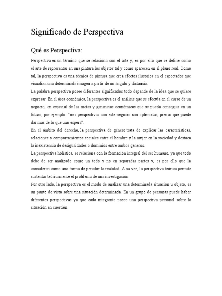 Significado de Perspectiva | PDF