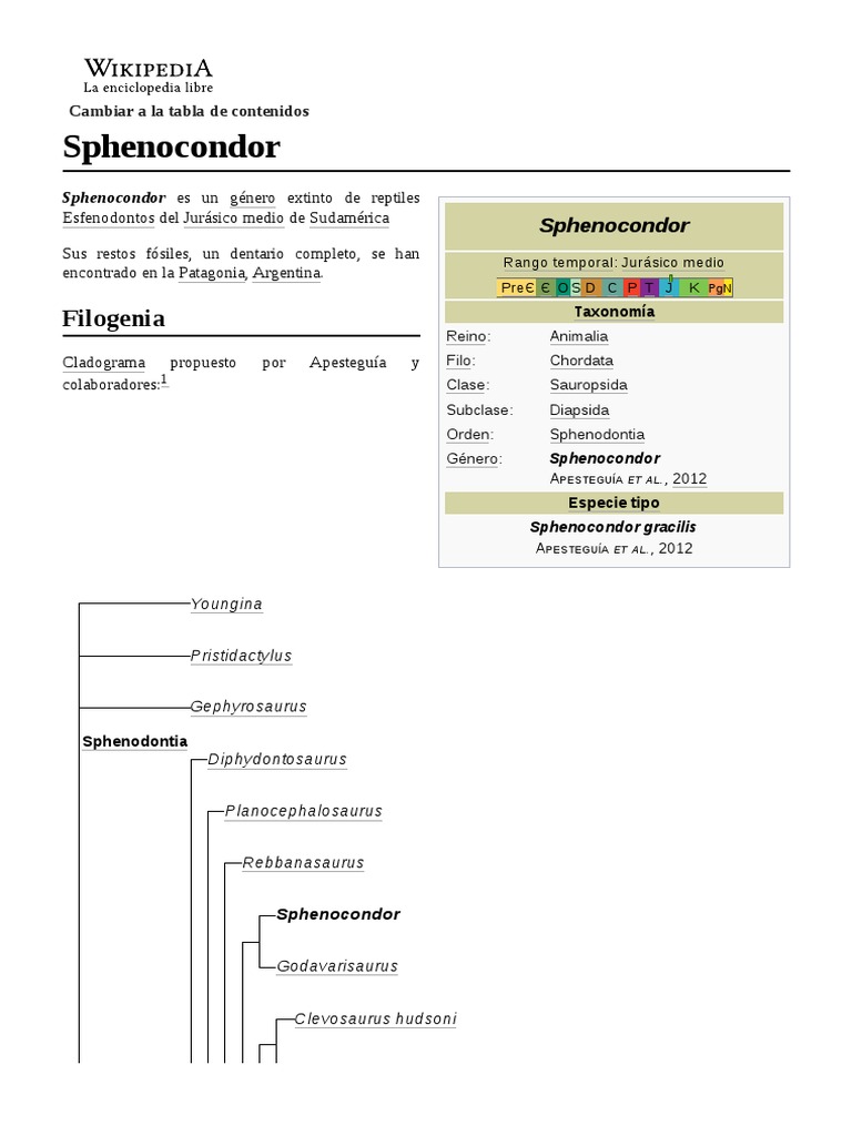 Sphenocondor: Un Sphenodontia Jurásico | PDF | Estudios de idiomas ...