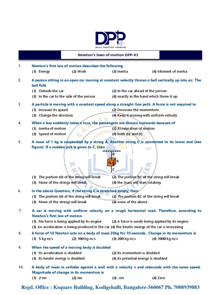 DPP1 1 | PDF | Force | Momentum
