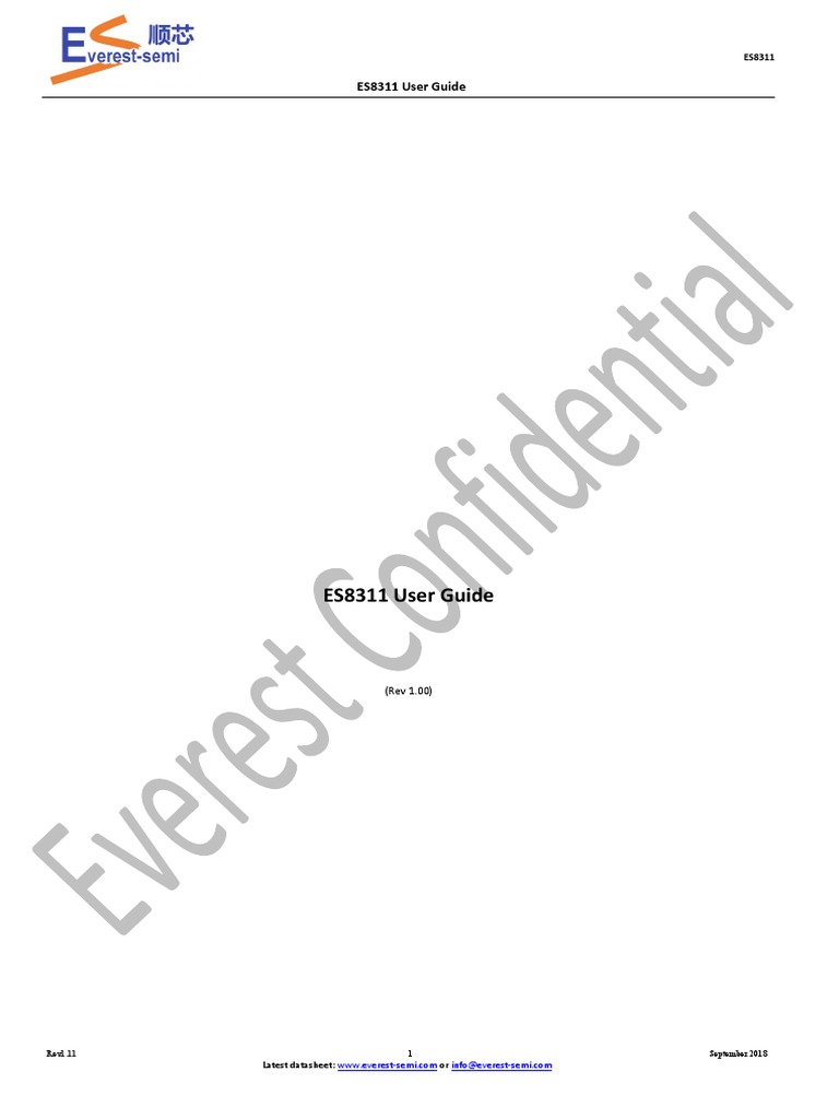 ES8311 User Guide | PDF | Analog To Digital Converter | Digital To Analog Converter