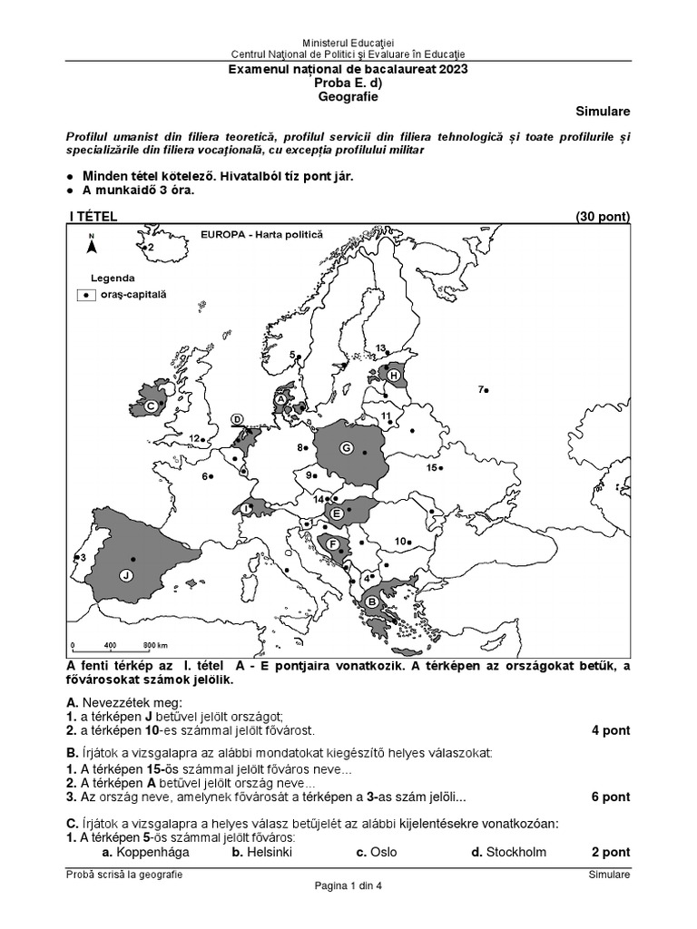 E D Geografie 2023 Var Simulare LMA | PDF