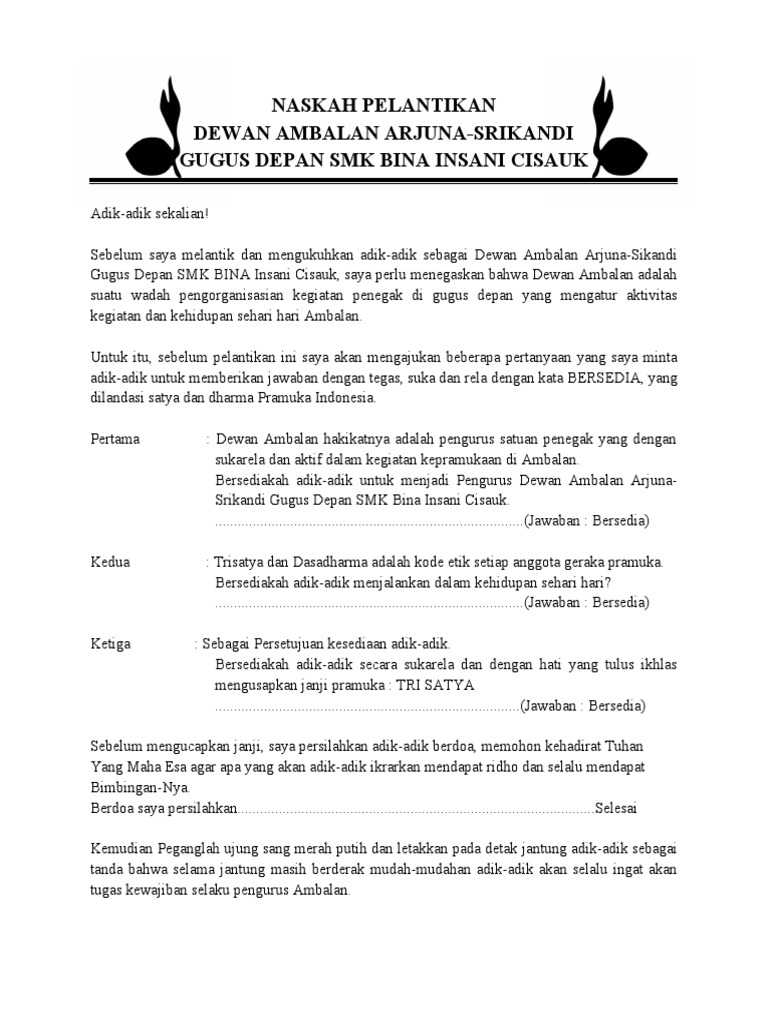 Naskah Pelantikan | PDF