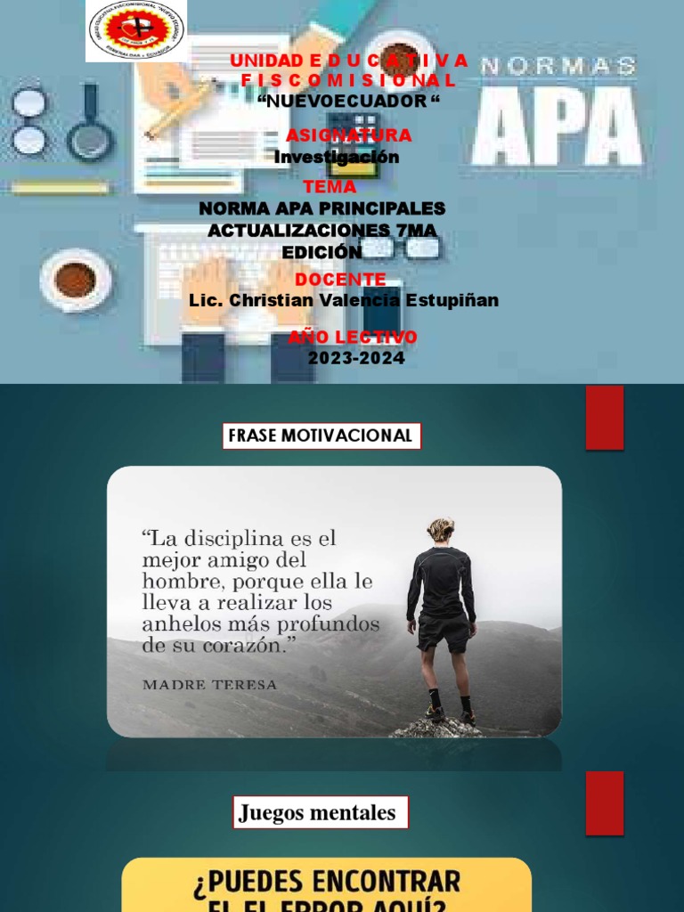 Estructura de Las Normas APA, Clase 1 | PDF | Aprendizaje | Science