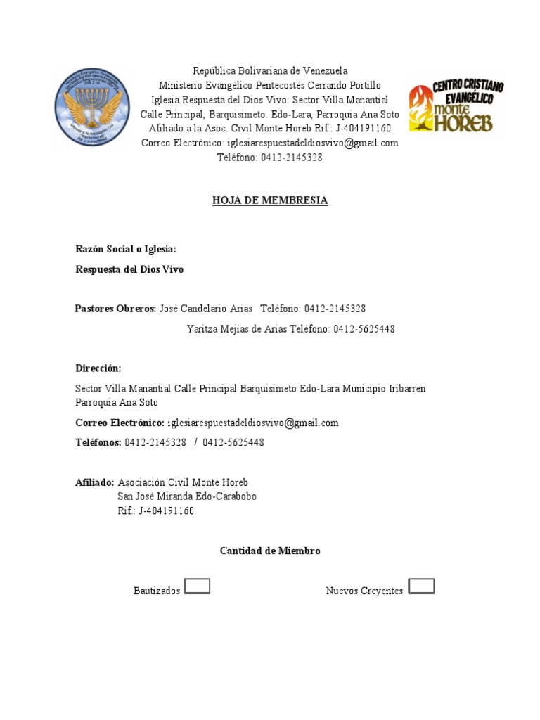 Hoja de Membresia | PDF