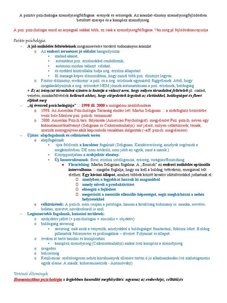 II.10. Pozitív Pszichológia | PDF