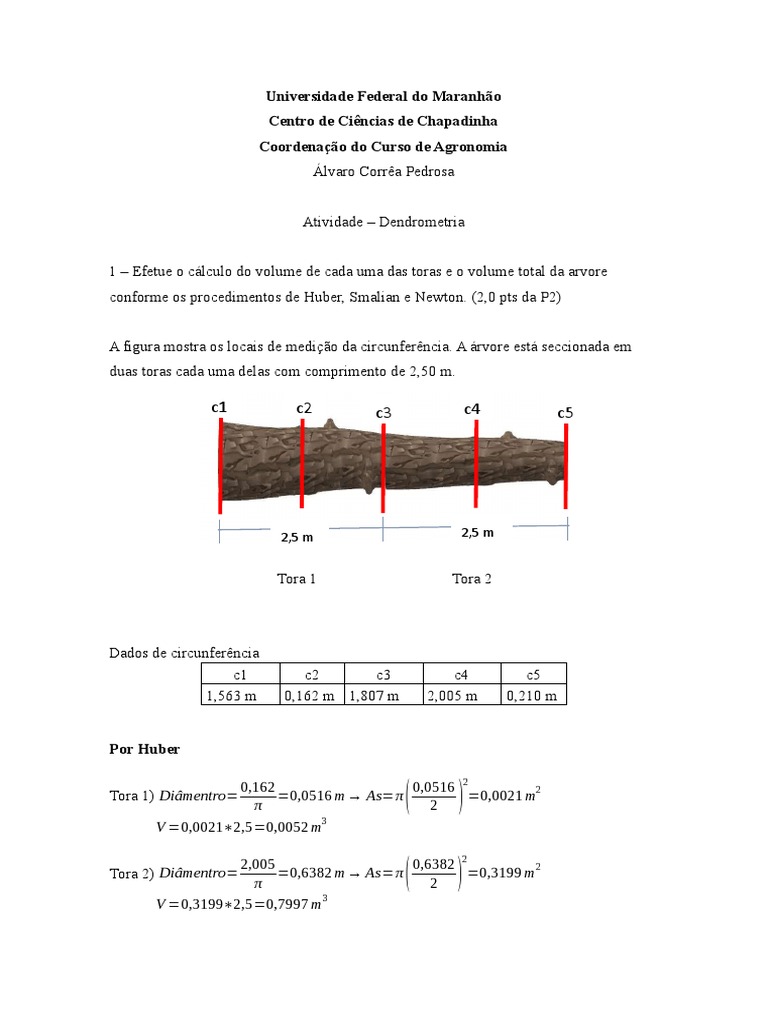 070623_Atividade_Dendrometria | PDF | Árvores | Plantas