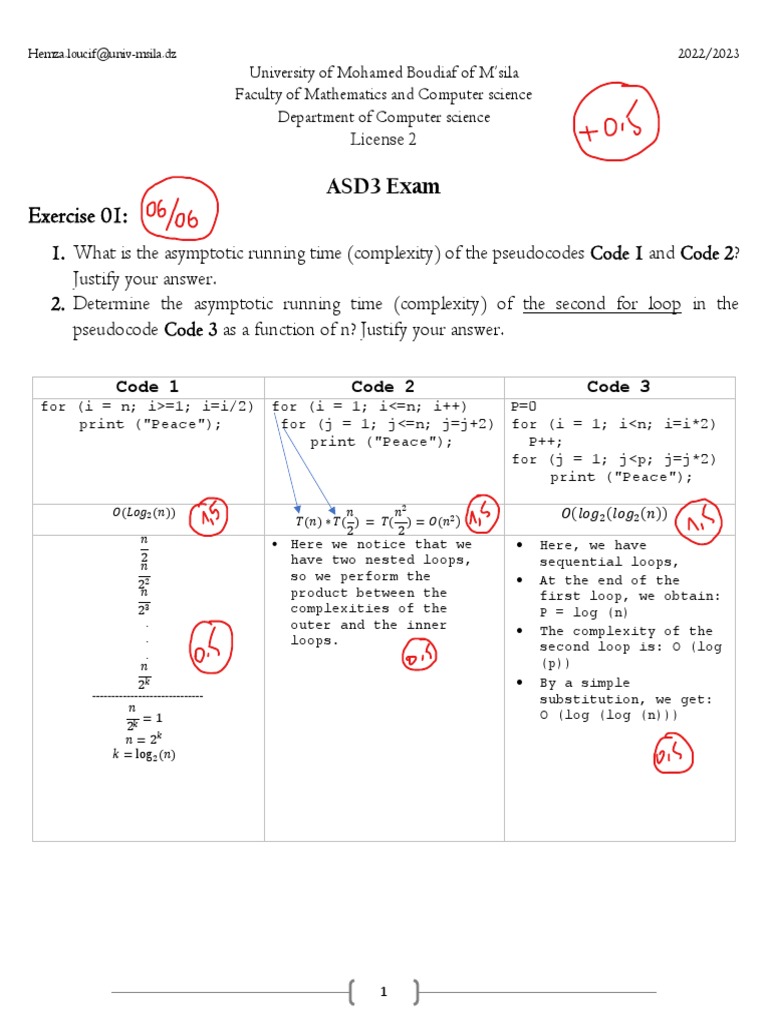 Exercise 01:: ASD3 Exam | PDF | Theoretical Computer Science | Computer Programming