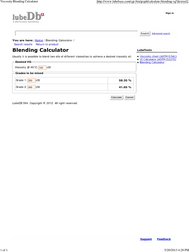 Viscosity Blending Calculator Pdf 