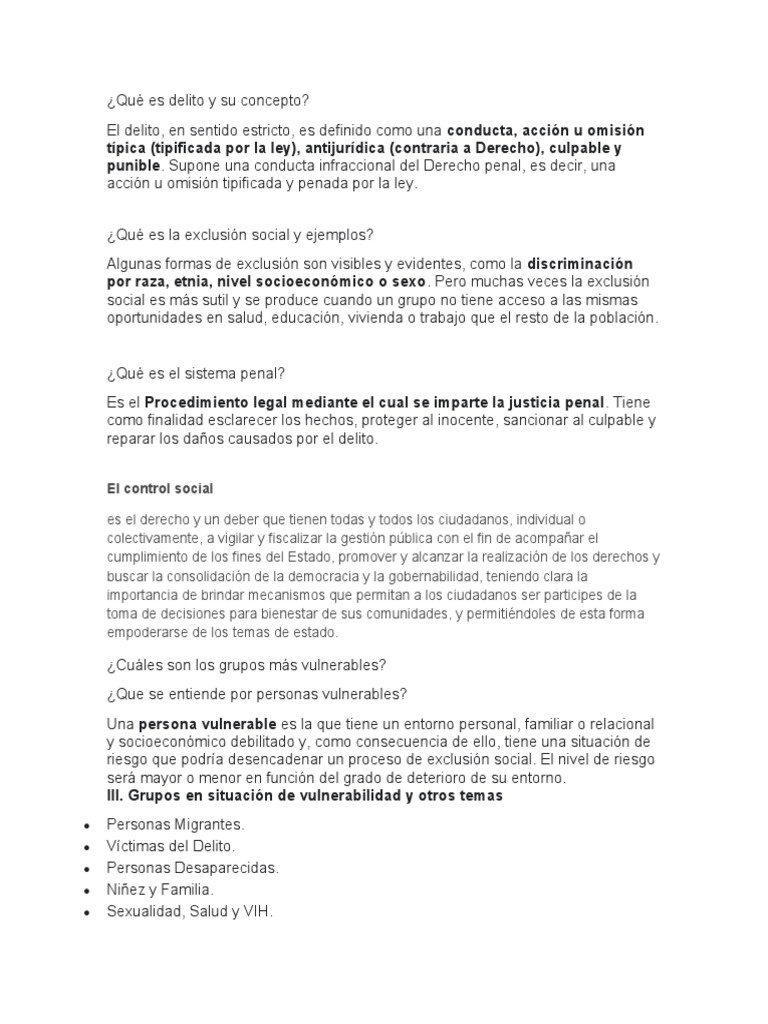 Qué Es Delito y Su Concepto | Descargar gratis PDF | Derecho penal ...