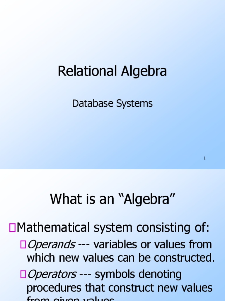 Database Lect6 Algebra | PDF
