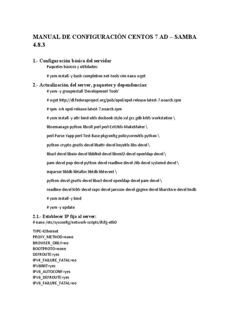 Manual CentOS Active Directory | PDF | Communications Protocols | Computer Networking