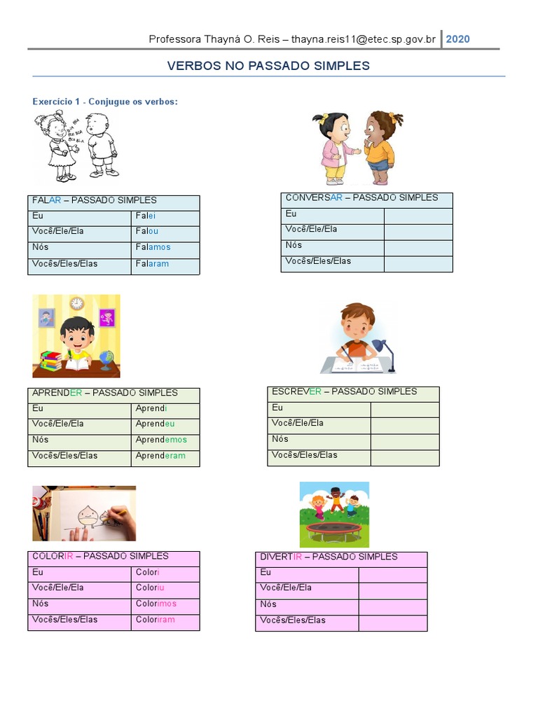 Verbos no Passado Simples: Exercícios | PDF