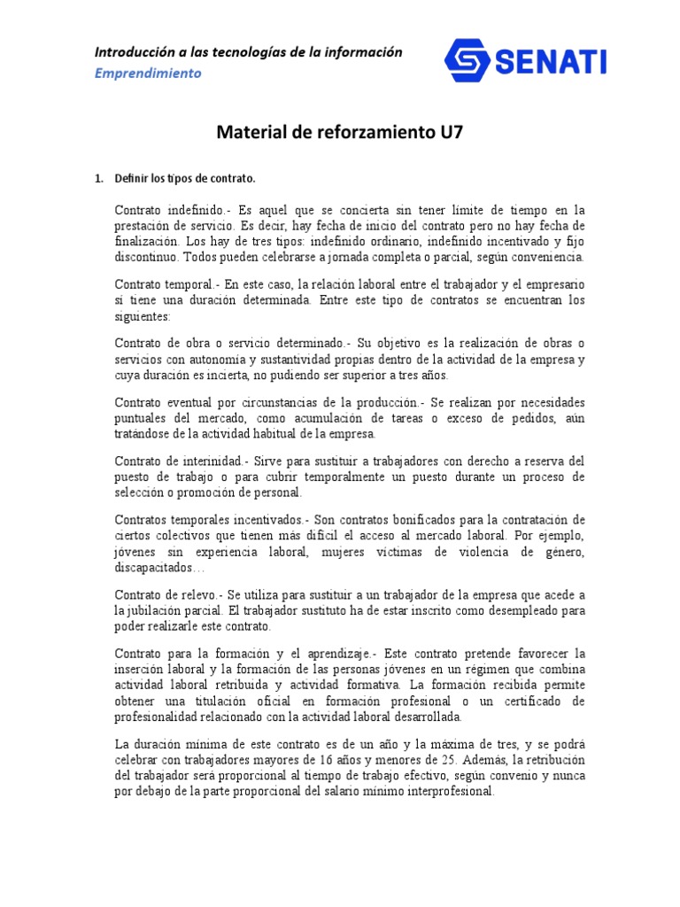 Material de Reforzamiento U7. | PDF