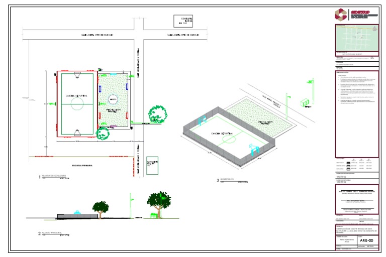 01 Proyecto Cancha KM 120 Conjunto de Planos-Arq.00 | PDF
