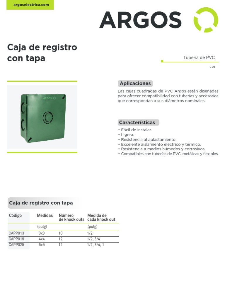 Caja Registro Con Tapa | PDF