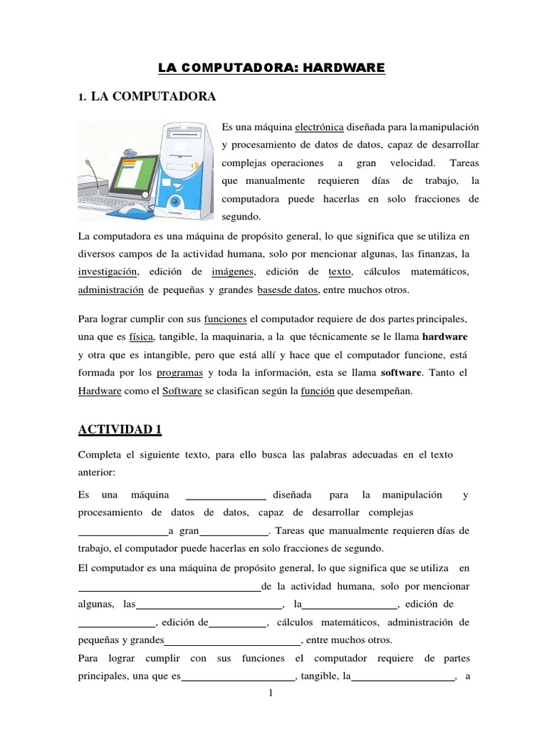 Hardware y Software: Definición y Partes | PDF