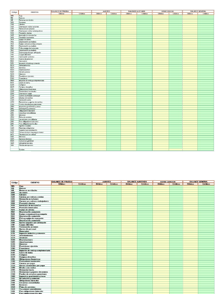 Hojas de Trabajo Contabilidad | PDF