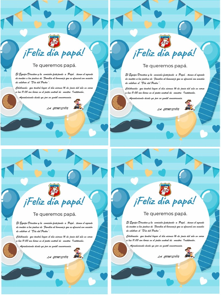 Tarjeta de Invitación para Papá | PDF