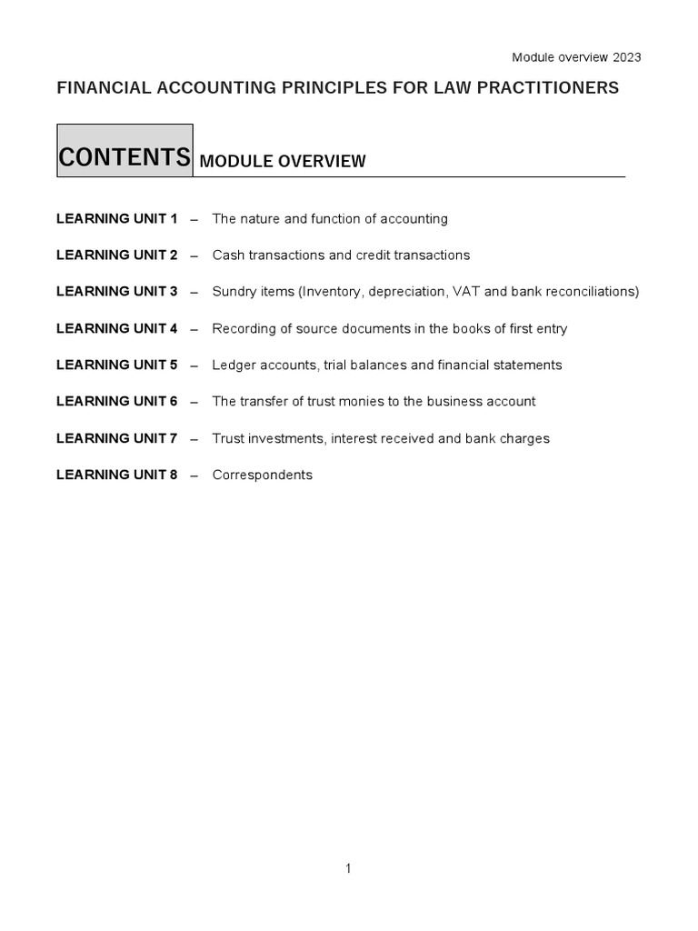 FAC1503 - 2023 - Module Overview | PDF | Debits And Credits | Financial ...