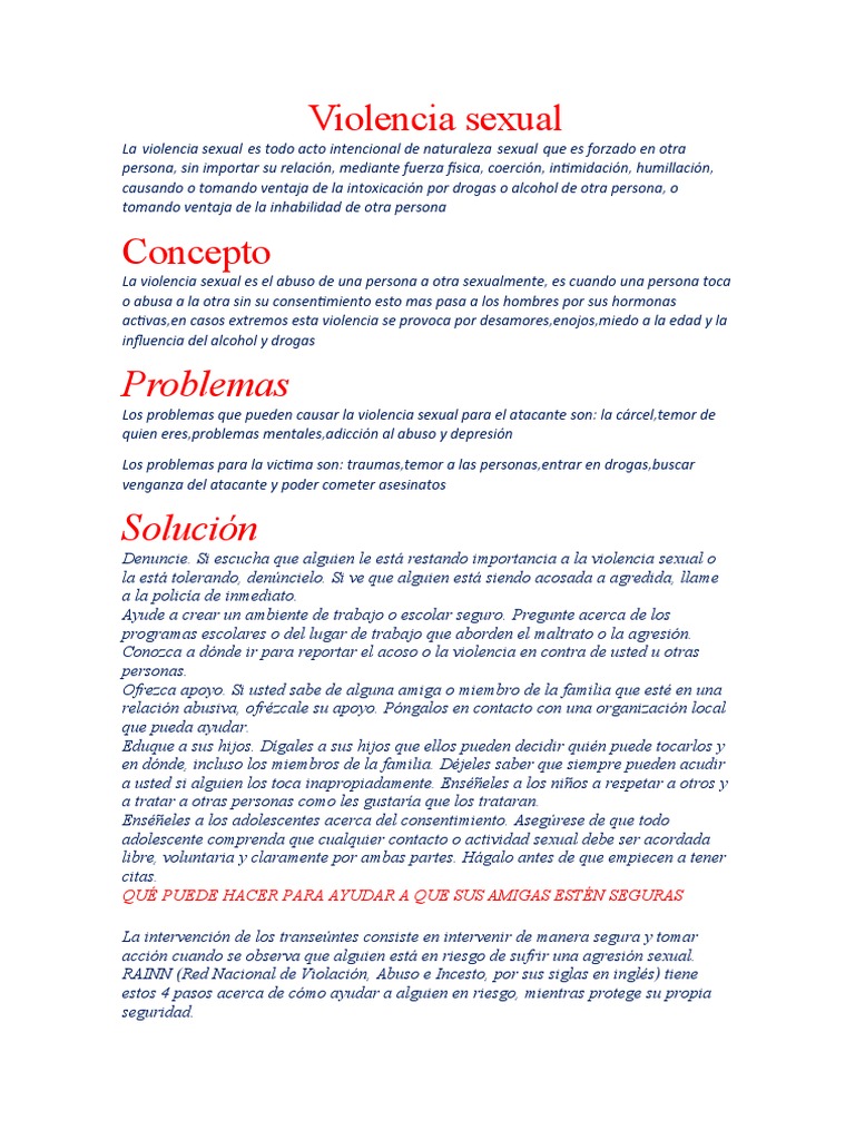 Violencia Sexual | PDF