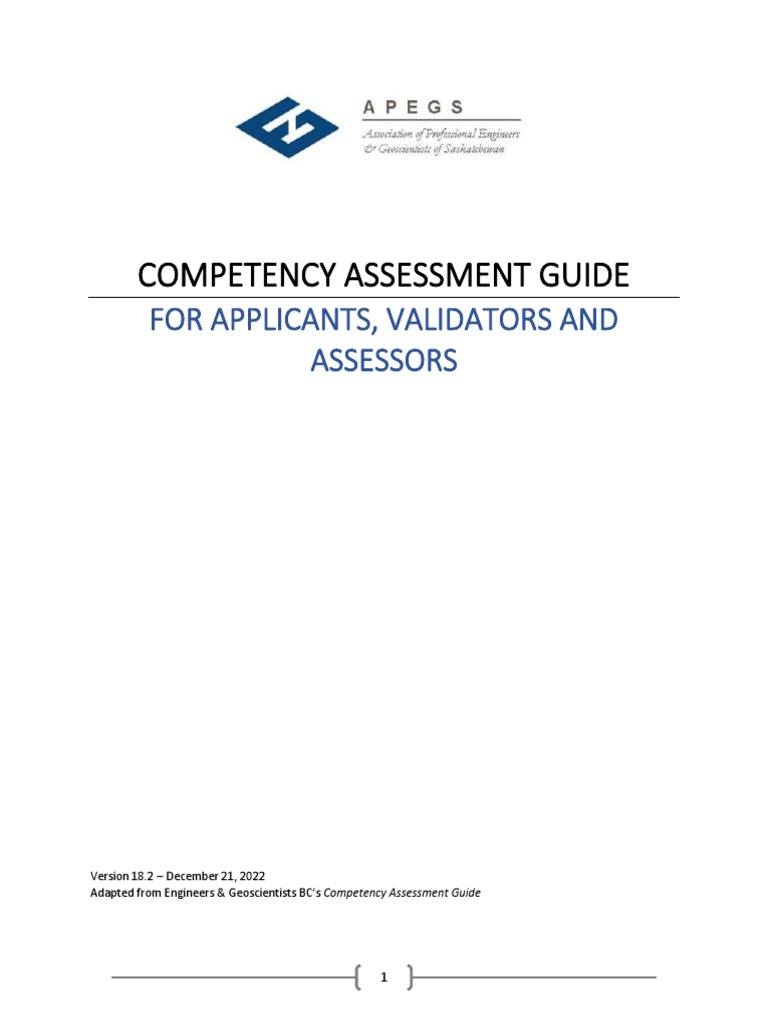 Competency Assessment Guide Apegs v182 | PDF | Postgraduate Education ...