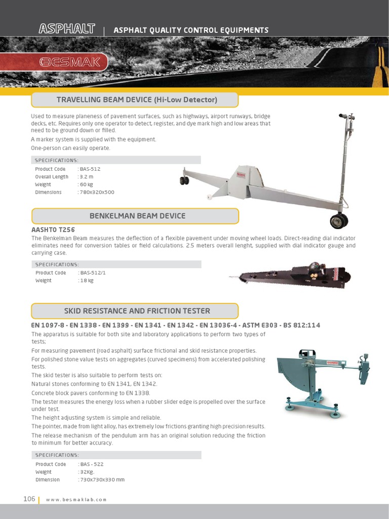 Travelling Beam Device for Pavement Measurement | PDF