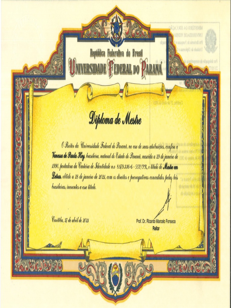 Doc Comum Diploma Mestrado | PDF