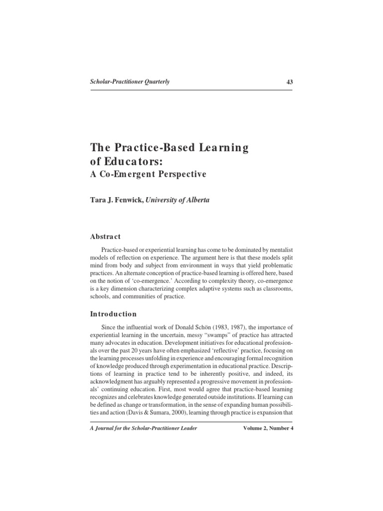 The Practice-Based Learning of Educators | PDF | Experience | Knowledge