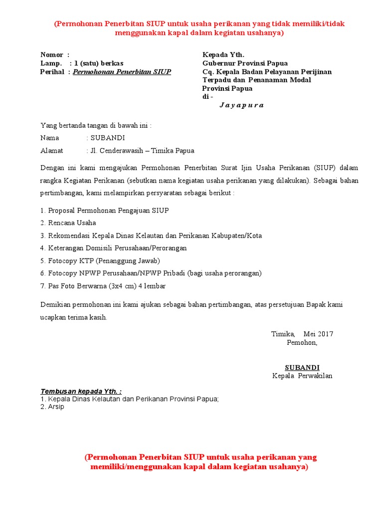 Format Standar Permohonan Perijinan 1 | PDF