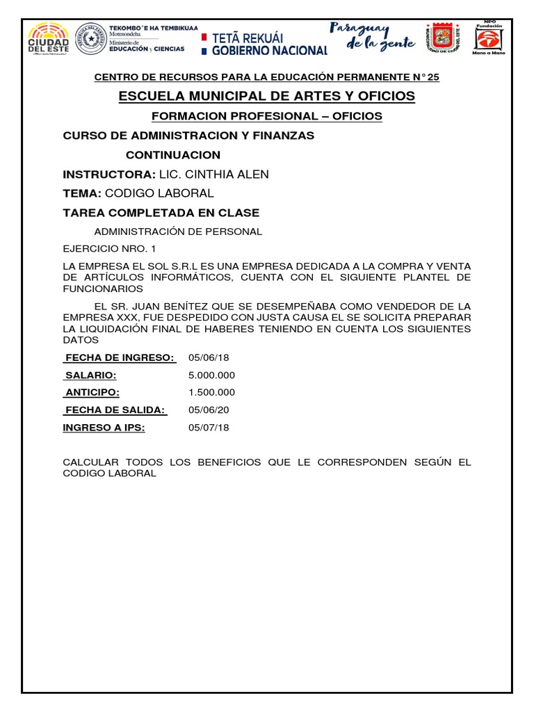 Codigo Laboral Tarea 1 | PDF