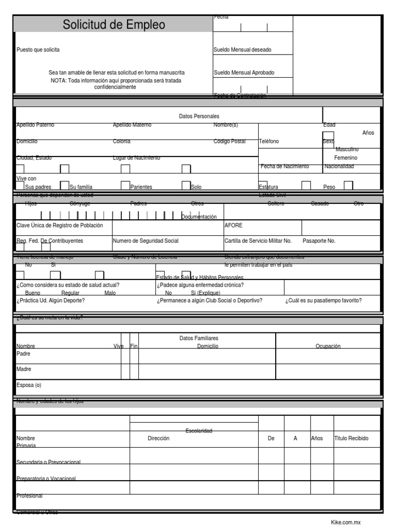 solicitud de empleo | PDF