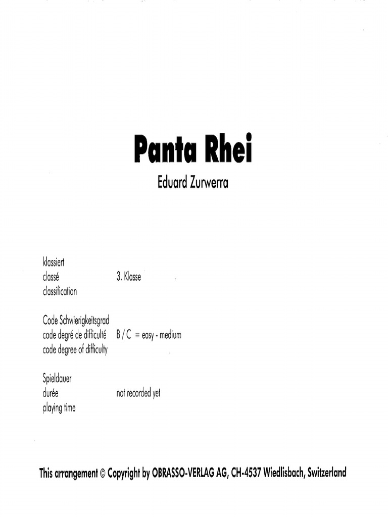 Score 10567 Panta Rhei | PDF