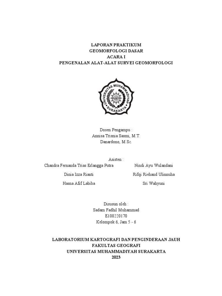 Laporan 1 Praktikum Geomor Cihuy Terbaru Kali | PDF | Sains & Matematika
