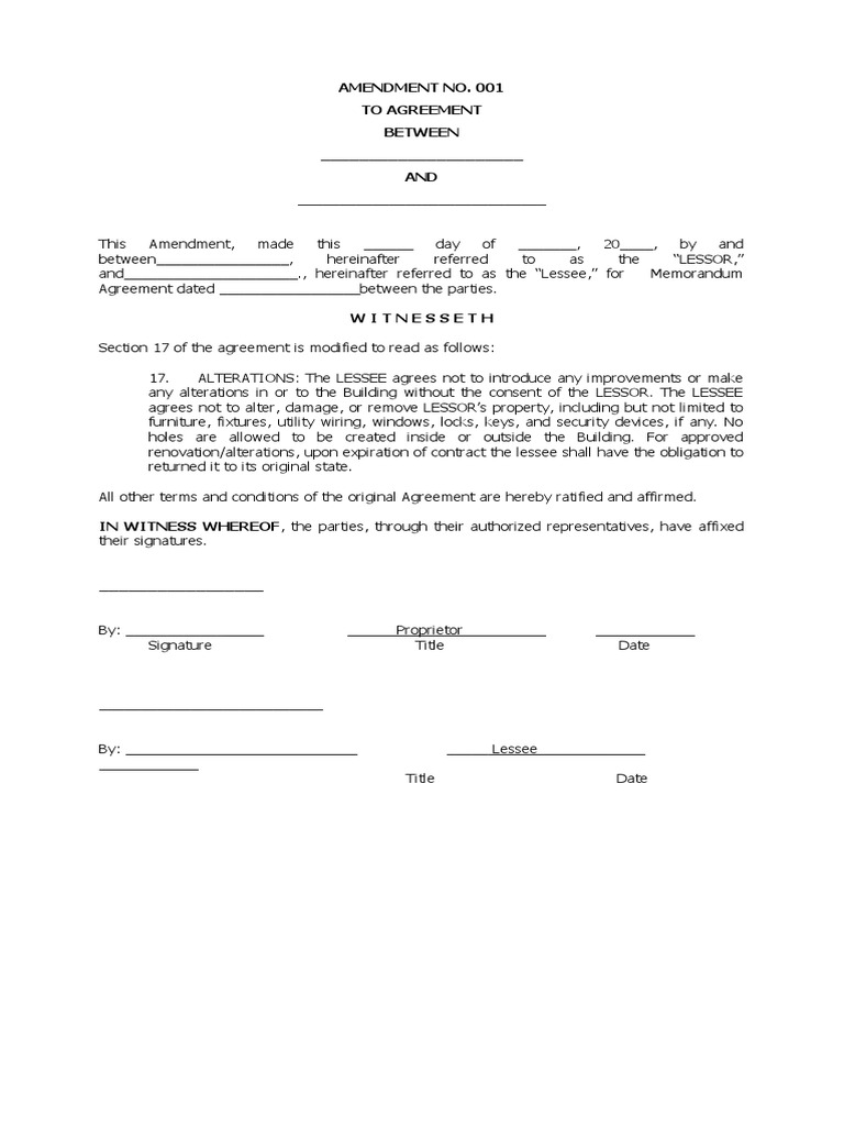 MOA Addendum - Format | PDF