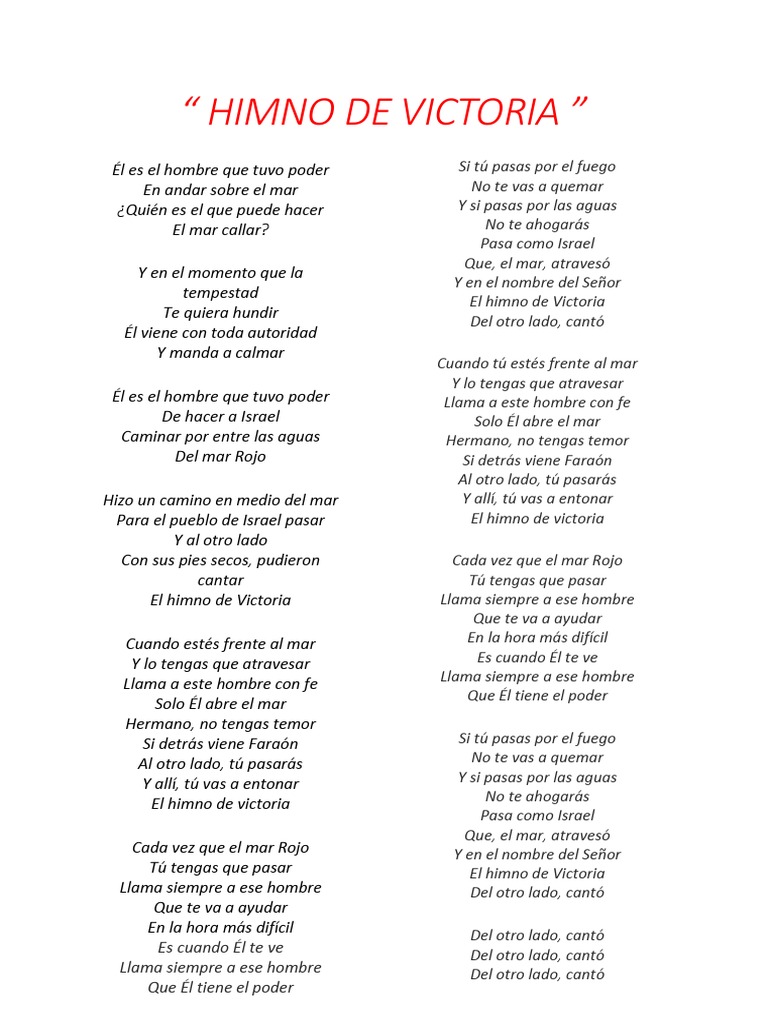 Himno de Victoria: Letra y Mensaje | PDF