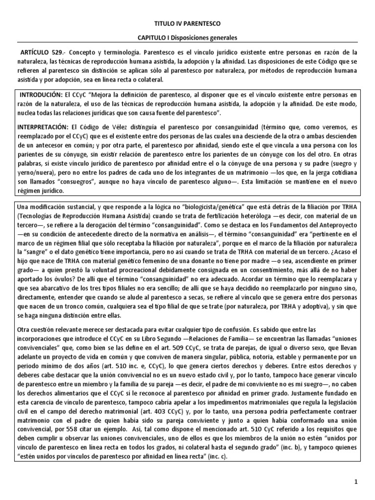 PARENTESCO. Derecho de Familia | PDF | Parentesco | Pagos