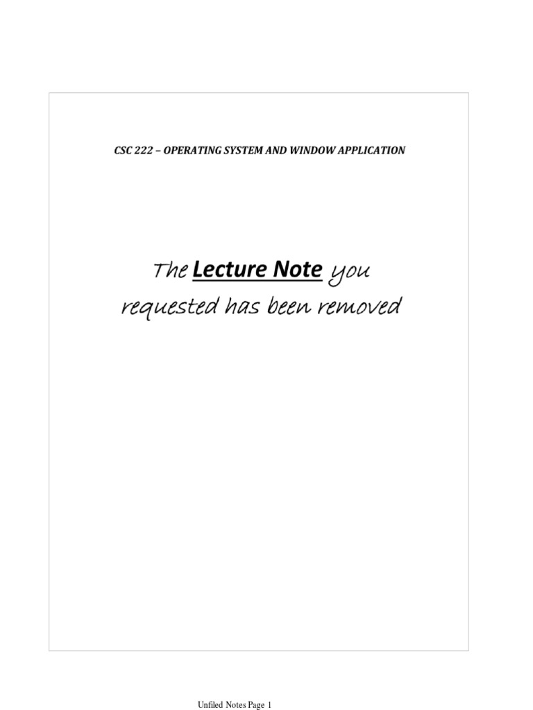 CSC 222 Operating System and Window Apple | PDF