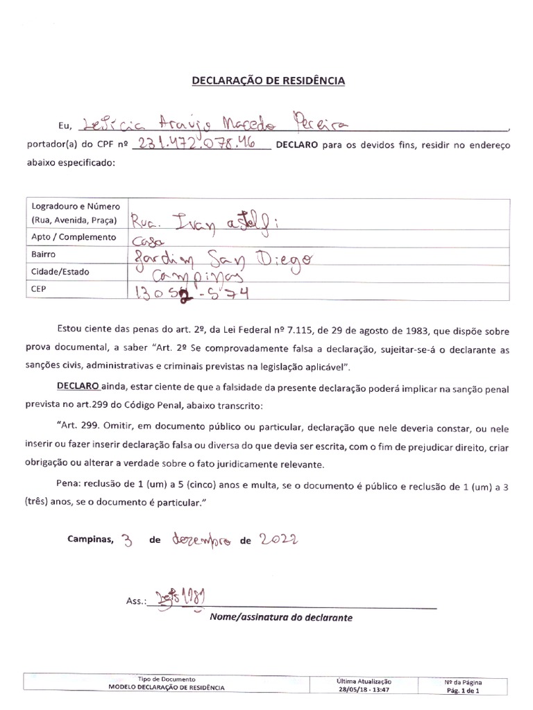 Comprovante de Endereço | PDF