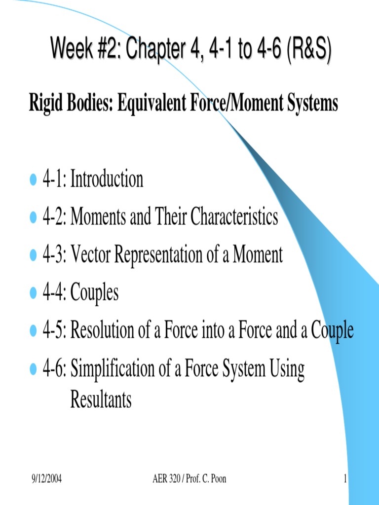 Statics #2 - (ch4) Rigid Bodies Equivalent ForceMoment Systems | PDF ...