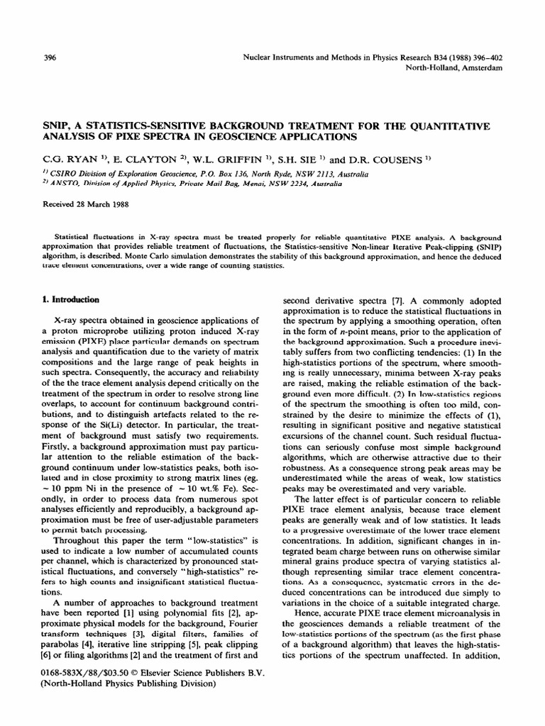 Snip, A Statistics-Sensitive Background Treatment For The Quantitative | PDF | Statistics ...