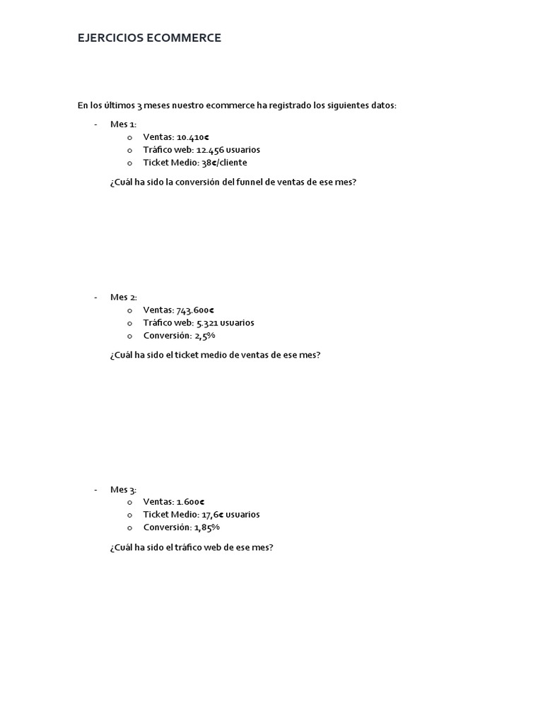 Ejercicios Ecommerce FP CÃ¡mara de Comercio (1) 2 | PDF | Comercio electrónico | Tecnología bancaria