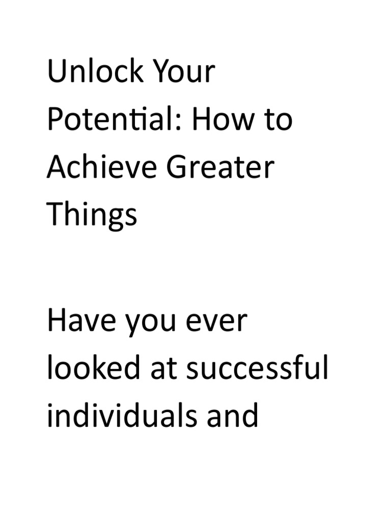 Unlock Your Potential | PDF | Mindset | Cognition