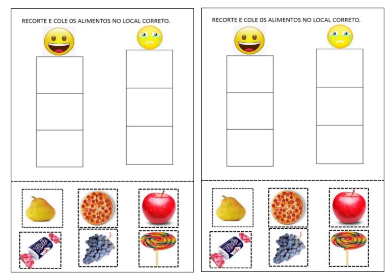 Recorte e Cole Alimentos Saudaveis | PDF