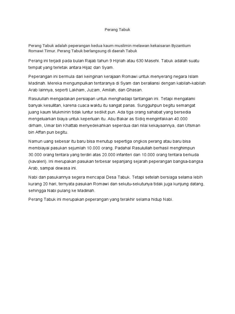 Perang Tabuk | PDF