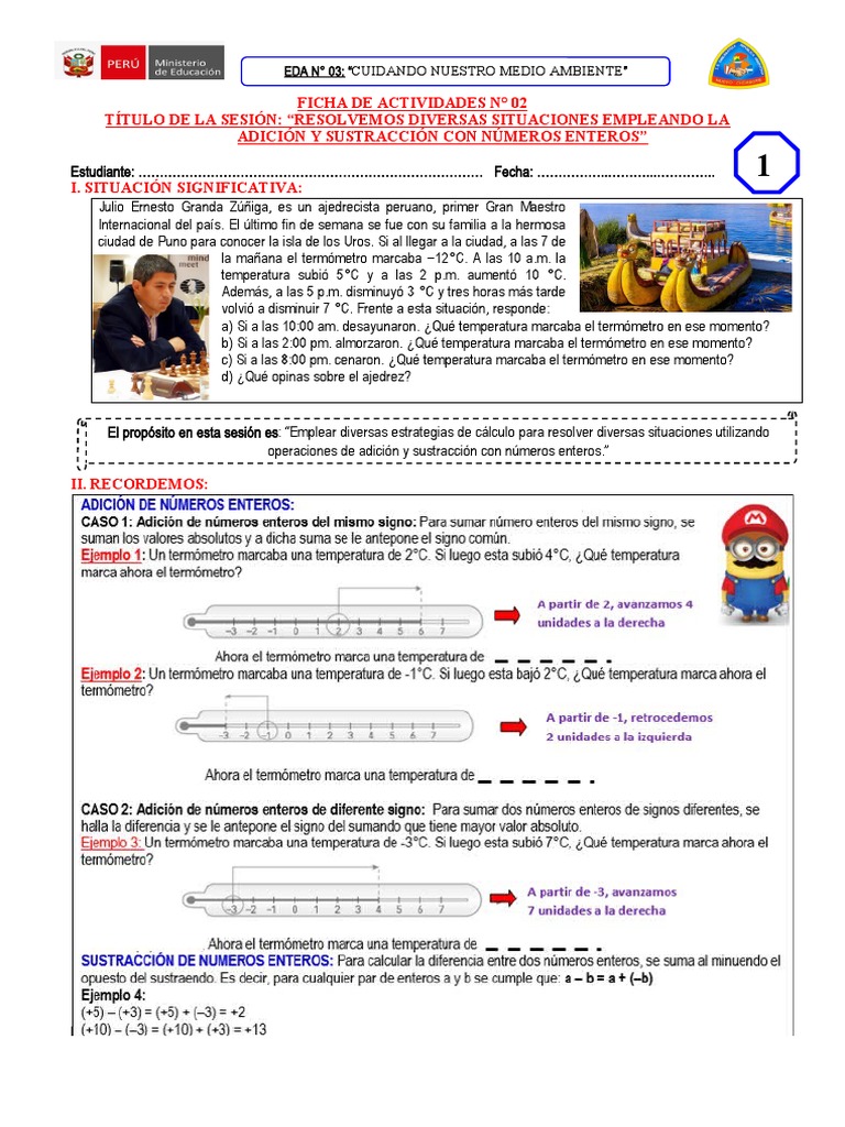 FICHA 2 - 1°-Segundo Bimestre | PDF | Sustracción